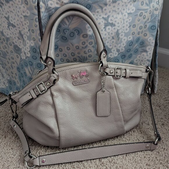 Coach | Bags | Coach Madison Ivory Leather Satchel | Poshmark